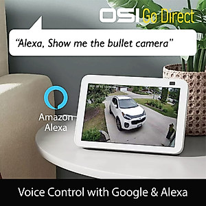 OSI Smart Security Bullet Camera Outdoor 1080P HD,WiFi Cameras, Home Security Cameras, AI Human Detection, Two-Way Audio, Night Vision,Compatible with Alexa, Google,32GB SD Card Included/Cloud StoragE