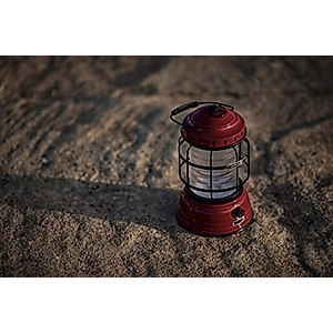 Barebones Bronze Forest Lantern - Vintage, Rechargeable, Adjustable Brightness (Red)