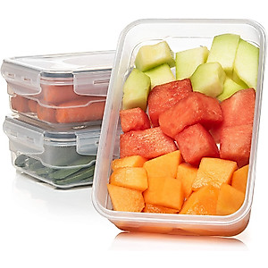 Homemaid Living Premium Airtight Plastic Storage Containers Easy Lock Lid, Microwave Freezer and Dishwasher Safe, Perfect Meal Prep or Food Storage Containers (Set of 3))