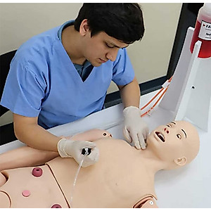 SHENGANG Female, Male PVC Patient Care Manikin Training CPR Simulator Basic Nursing Skills Geriatric Human Model for Medical Nursing Training Manikin, Life Size,Male