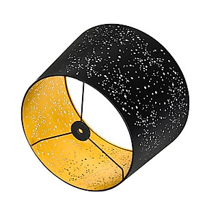 Double Medium Metal Lamp Shades Set of 2, ALUCSET Drum iron Lampshades for Table Lamp and Floor Light,10x12x8 inch (Sky Stars, 2 pcs pack)