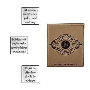 Santa Barbara Design Studio Gift Set Kitchen Essentials TableSugar Kraft Cardboard Book Gift Box, 7-Pieces, Seafood Cracker Set