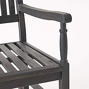Great Deal Furniture Penny Outdoor Acacia Wood Rocking Chairs (Set of 2), Dark Gray