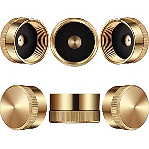 6 Pieces Solid Brass Refill Cap 1 LB Propane Bottle Cap Gas Tank Cylinder Sealed Cap Protect Cap