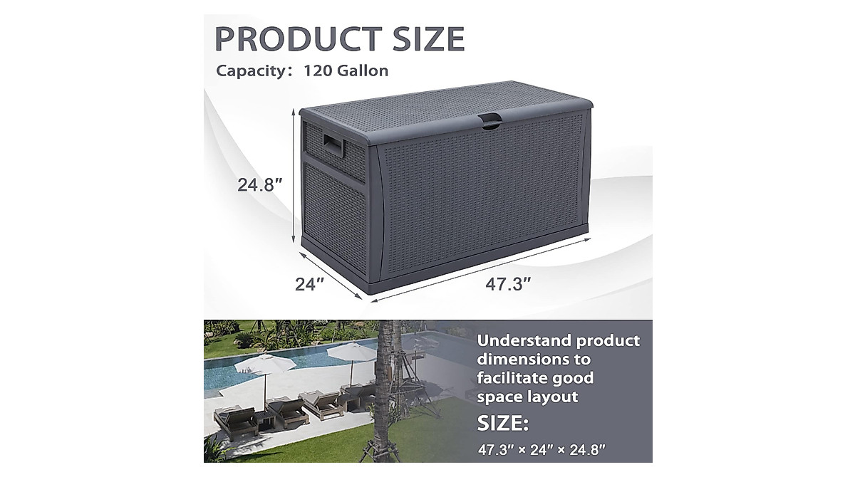 Crownland 120 Gallon Weatherproof Outdoor Storage Box
