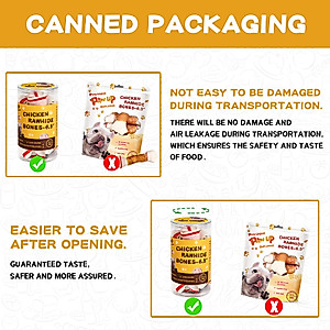 PAWUP Dog Treat Chicken Wrapped Rawhide (4pcs) for Large Dogs, Long Lasting Dog Treat Ring w/Taurine for Aggressive Chewer, 12.5oz