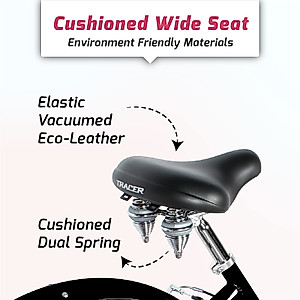 Tracer TAHA Beach Cruiser Bike for Women,26 Inch Wheels,Hi Ten Steel Frame,Shimano 7 Speed,V- Brake,Hybrid Bike for Adults,Complete Cruiser Bikes,Black