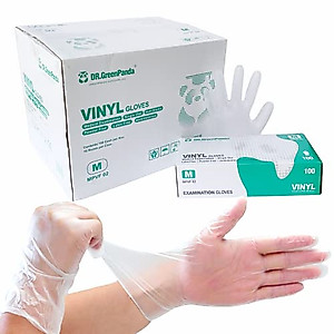 Dr.GreenPanda Medium 1000pcs Clear Vinyl Medical Exam Gloves for Healthcare Food Prep Handling Cooking Cleaning Multipurpose Great Value Light Work Latex Fre Powder Free