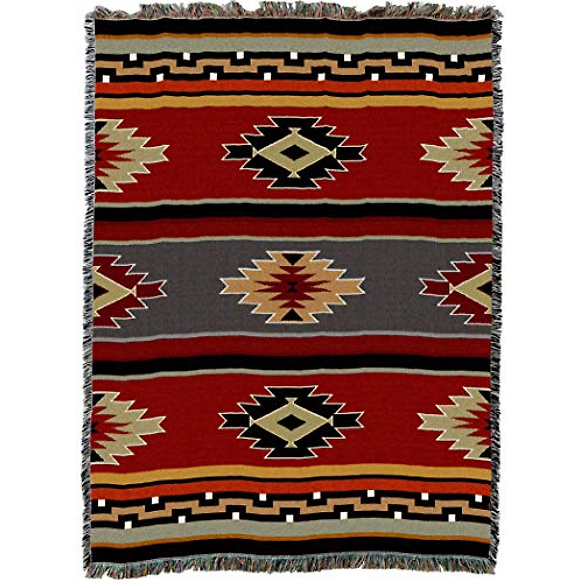Pure Country Weavers Kaibab Blanket - Southwest Native American Inspired - Gift Tapestry Throw Woven from Cotton - Made in The USA (72x54)