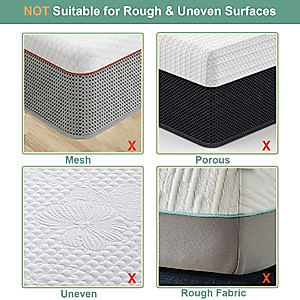 TEUVO Non Slip Mattress Pad, Keep Mattress in Place for a Great Night’s Sleep, Hook and Loop Tape with Adhesive for Mattresses with Smooth Surfaces, 11CM Wide and 2M Long