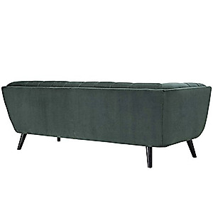 Modway Bestow Mid-Century Performance Velvet Upholstered Tufted Sofa In Green