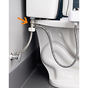 Hibbent Bidet T Adapter, Metal T Valve for Bidet(7/8” x 7/8” x 3/8”), 3 Way Tee Connector Bidet Attachment for Toilet