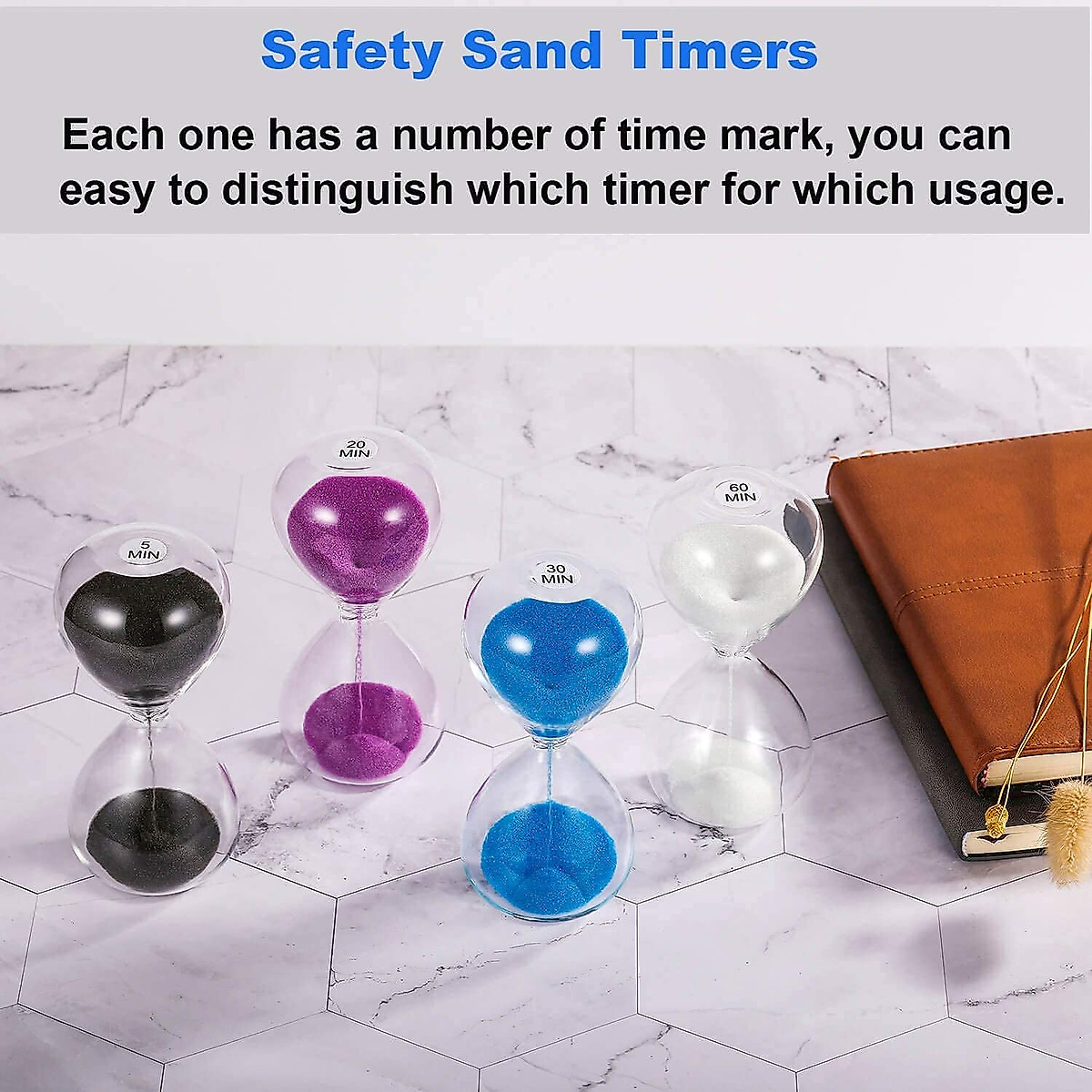 SuLiao Hourglass 60 Minute Sand Timer: 5.1 Inch Gold Sand Clock, Large Sand Watch 60 Min, Unique 1 Hour Glass Sandglass for Kids, Games, Classroom, Home, Desk, Office Decorative
