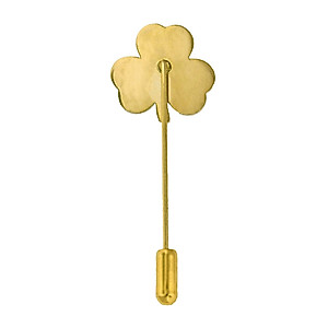 PinMart's Gold St. Patrick's Day Shamrock Clover Lapel Stick Pin
