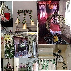 TOSSPER Fake Rose Vine Garland Flower Plants Artificial Hanging Rose Ivy for Home Garden Office Hotel Party Decor