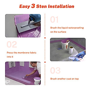 One Sight Waterproofing Membrane Fabric, 6 Inch X 75 Foot Roll Anti-Fracture Membrane Fabric, Non-Woven Waterproof Fiberglass Mesh Tape for Bathroom Shower Walls, Floors, Tiles