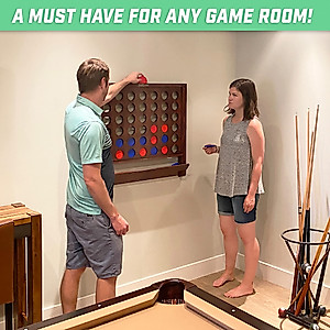 GoSports Wall Mounted Giant 4 in a Row Game - Jumbo 4 Connect Family Fun with Coins