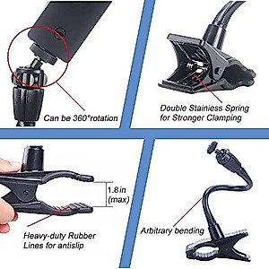 Smatree Webcam Stand, Flexible Jaws Clamp Clip Mount Holder Compatible for Logitech Webcam C925e C922x C922 C930e C930 C920 C615, GoPro Hero 11/10/9/8/7/6/5, Arlo Ultra/Pro/Pro 2/Pro 3