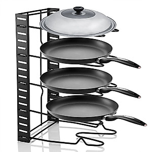 CKoishx Pot Organizer Rack Kitchen Cabinet Pantry Pan and Pot Lid Rack Organizer Multi Tiers Pot Frying Pan Lid Storage Rack Organizer Pot Pan Storage Rack Cookware Stand Holder Cookware Stand Holder Shelves