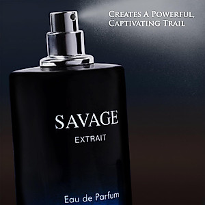 Savage Extrait Eau De Parfum for Men Top Notes of Grapefruit & Heady Spices Base Notes of Lavender Essence & Rich Wood Cologne for Everyday Wear, Work Days, Romantic Date Elegant 100ml Bottle
