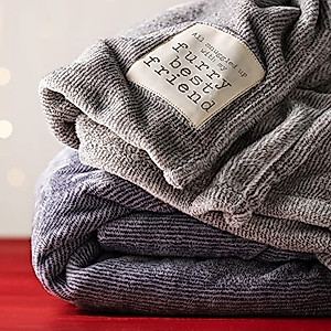 DEMDACO Dog and Me Furry Best Friend Brown 60 x 70 Fleece Fabric Foot Pocket Throw Blanket