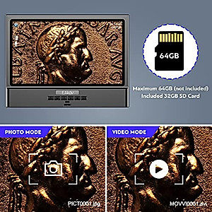 Elikliv EDM12 10'' LCD Digital Microscope, 50X-1300X Soldering Coin Microscope with Metal Stand,1080P Video Microscope, 10 LED Fill Lights, 12MP Ultra-Precise Focusing, 32 GB Card Included