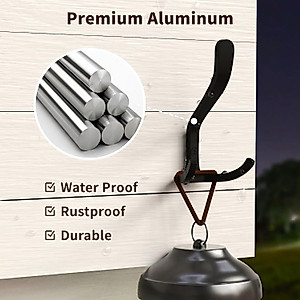 GWAAZXGZ Heavy Duty Wall Mount Hooks - Black Wall Hooks for Hanging Coats, Hold Up to 50 LBS, Coat Hooks for Bathroom, Bedroom, and Entryway, 5 Pack