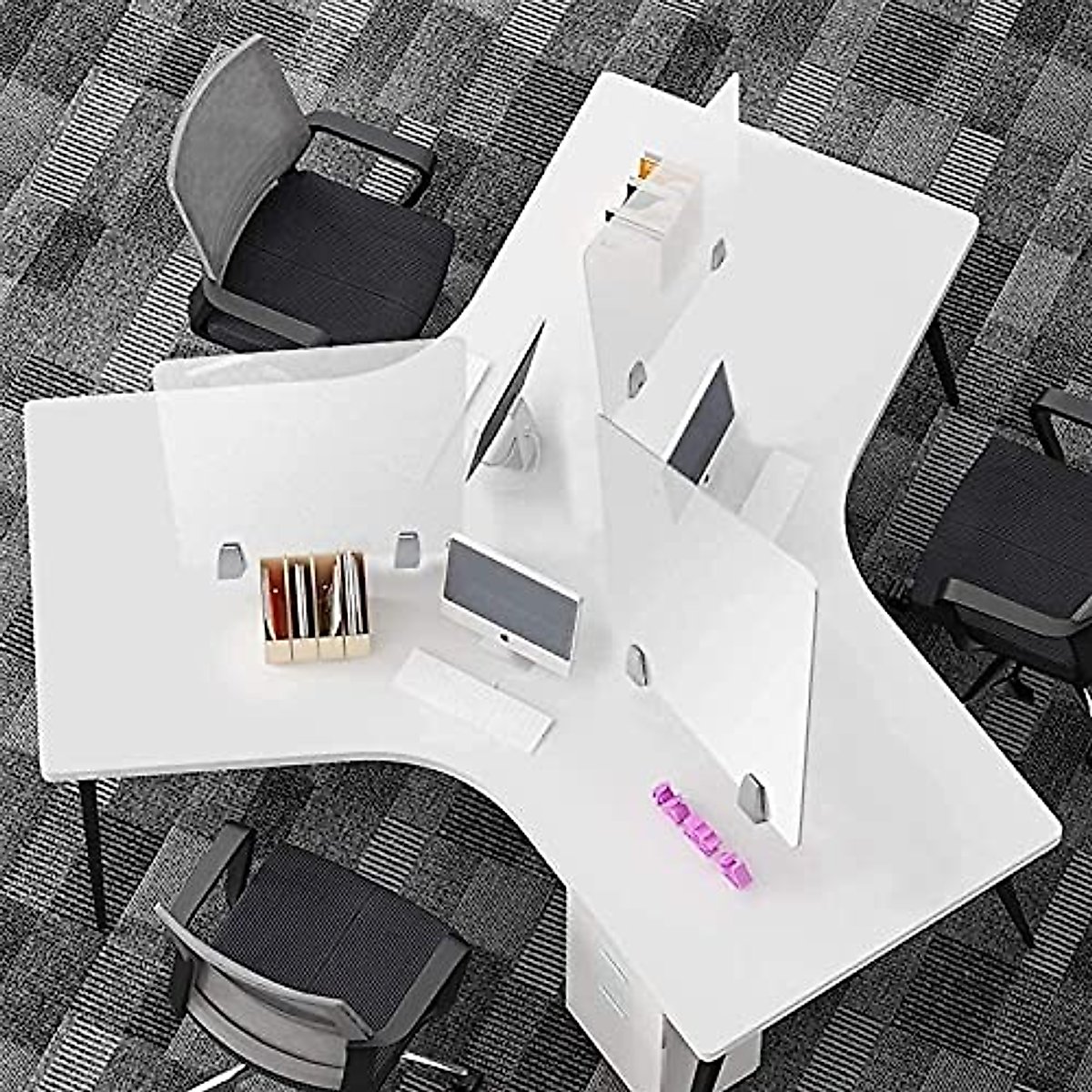 MZM Office Desk Bezel Desk Partition Acrylic Screen Board Desktop Partition Board Exam Bezel Mobile Screen Clip ZTT (Size : 40 * 30cm)