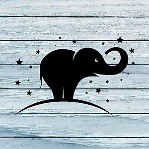 Elephant Wall Vinyl Decals Stickers Peel and Stick - Safari African Indian Head Family Baby Love Silhouette - Car Window Truck Laptop Tumbler - Shop Store Boys Kids Nursery Room Decor SMSV15776