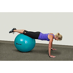 Body Sport Exercise Ball with Pump for Home Gym Balance Stability, Pilates, Core Strength, Stretching, Yoga, Fitness Facilities, Desk Chairs Teal 85cm