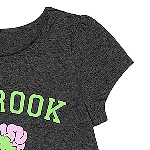 Disney Zombies Zed Addison Little Girls 2 Pack Graphic T-Shirts Gray/Pink 7-8