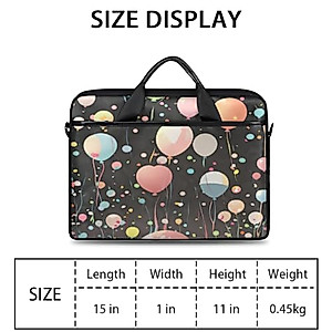 Balloons Laptop Computer Bag Waterproof Shoulder Messenger Bag 13-15 inch Durable Laptop Tote Bag with Shoulder Strap Handle Lightweight Crossbody Briefcase