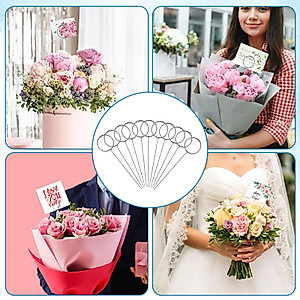 50 Pcs Floral Card Holder Picks, 4 Inch Metal Wire Floral Place Card Holder Picks Photo Memo Holder, Round Table Name Number Card Holder for Wedding DIY Party Birthday Office Meat Food Accessories