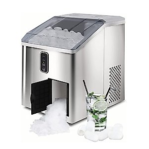 2-in-1 Ice Maker and Shaver Machine - LINKLIFE Countertop Ice Maker with Ice Crusher, Self Cleaning, LCD Indicator, Bullet Ice Pellet Ice Nugget Ice Sonic Ice Maker for Home Office Bars Parties, 33lbs