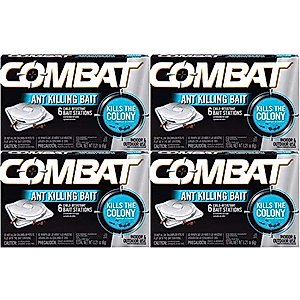 Combat 023400459018 Ant Killing Bait Stations, 6 Count (Pack of 4)