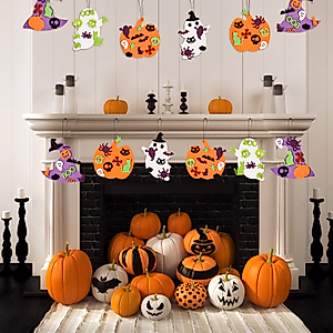 Max Fun 302PCS Halloween Crafts for Kids Foam Pumpkins Stickers Bulk, Ghost Witch Hat Halloween Decorations for Kids Party Favors Supplies Halloween Activities