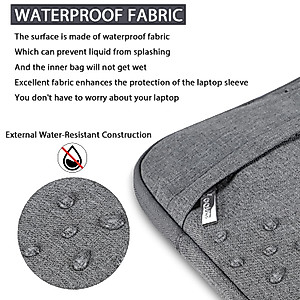 V Voova Laptop Bag 13-14 inch with Shoulder Strap & Handle, Waterproof Laptop Case Sleeve Compatible with 13-14” MacBook Air/MacBook Pro, Slim Briefcase Computer Cover for Men Women, Grey