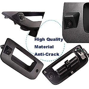 RED WOLF Tailgate Handle Rear View Backup Camera Reverse Parking W/ Guideline for Chevrolet Silverado/GMC Sierra 1500 2500HD 2007-2013 Pickup Black Waterproof