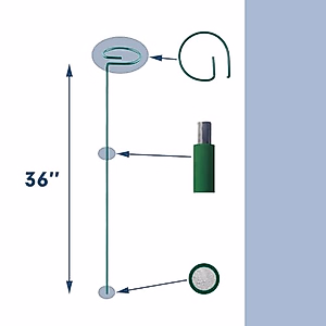 Green 36 inch Single Stem Plant Stakes Flower Support Rings, Pack of 10,Gardening Planter Cages for Single Stem Flowers, Amaryllis,Peony, Lily,Narcissus