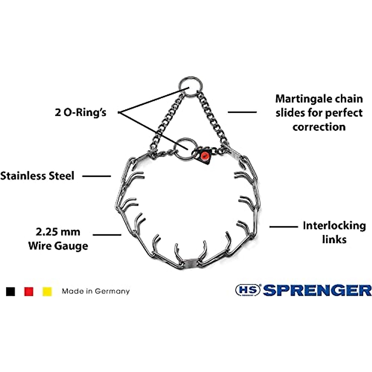 Herm Sprenger Stainless Steel Prong Dog Training Collar Ultra-Plus Pet Pinch Collar No-Pull Collar for Dogs Anti Pull Training Collar Made in Germany 3.2mm x 23in Medium
