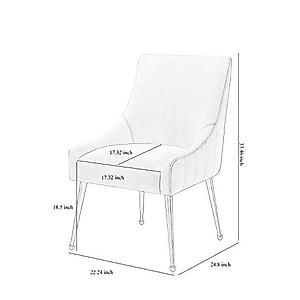 MEXIYA Irina Dining Chair Modern Light Grey Easy Clean Velvet Upholstered Side Chair with Brushed Silver Leg