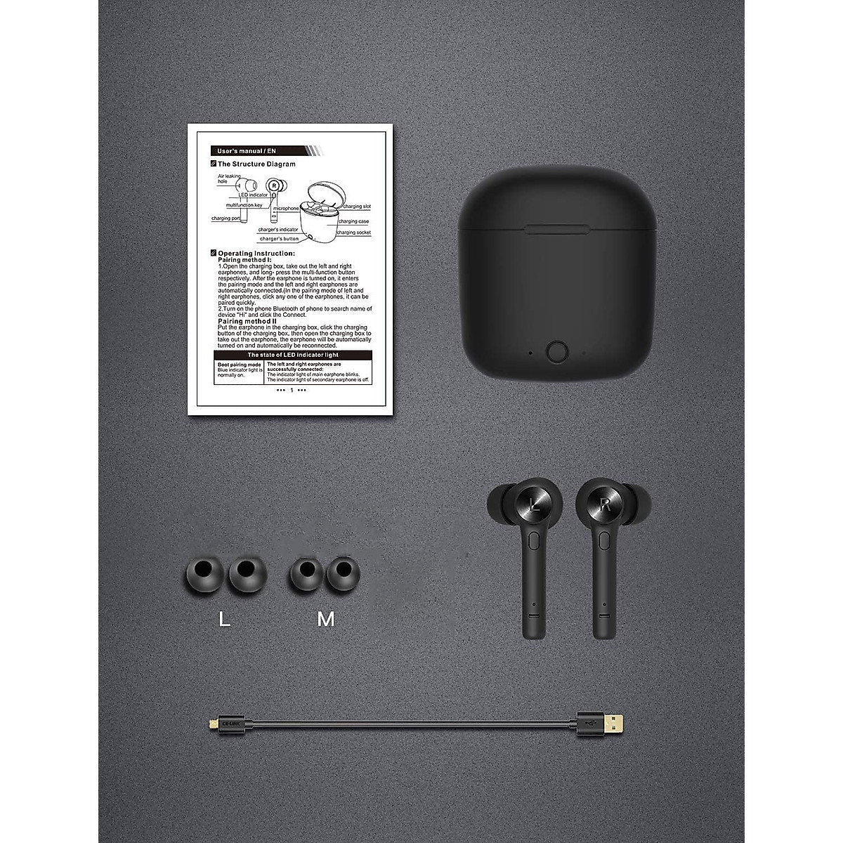 Bluetooth 5.0 Wireless Earbuds, Bluedio Hi(Hurricane) Wireless Earbud Headphones in-Ear Earphones with Charging Case, Mini Car Headset Built-in Mic for Cell Phone/Running/Android, 5Hrs Playtime