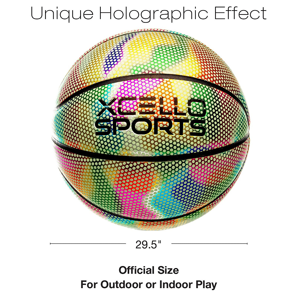 Xcello Sports Basketball Official Size Holographic with Pump