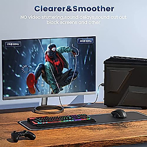 Ultra Thin HDMI Cable 6.6FT, Hyper Flexible HDMI Cord up to 4K@30Hz, FOINNEX High Speed HDMI 1.4 for ARC, HDR, PS4, Xbox, PC, TV, Monitor, Gimbal