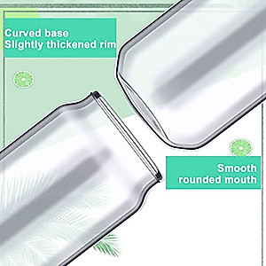 Beer Can Glass with Bamboo Lids and Straw 16 oz Drinking Glasses Can Tumbler Clear Glass Cups Reusable Beer Can Shaped High Borosilicate Glass Great for Smoothies, Tea, Cola, Juice,Soda (4pack)