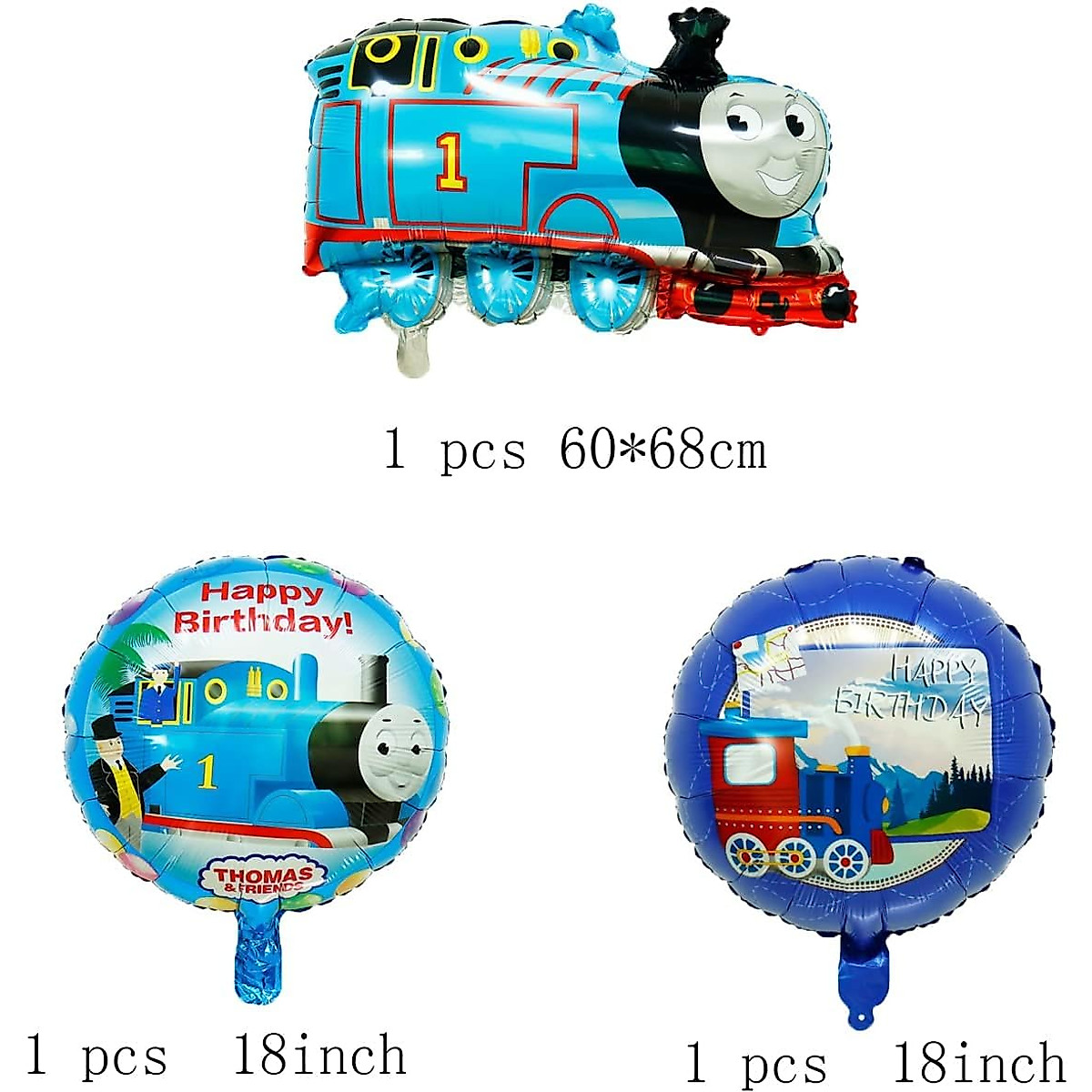 HANJIEJIE Thomas Train birthday party supplies,Thomas Train party including cake caps, cupcake caps, flags, Latex Balloons, It is very suitable for boy's and girl themed birthday party supplies.