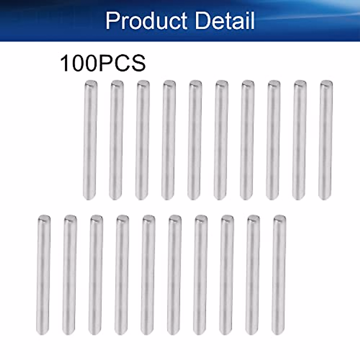 Bettomshin 100Pcs 0.08" x 0.87" (DxH) 304 Stainless Steel Dowel Pin Cylindrical Dowel Pins 2x22mm Shelf Pegs for Metal Devices Furniture Installation Wood Bunk Bed Support Shelves Silver Tone