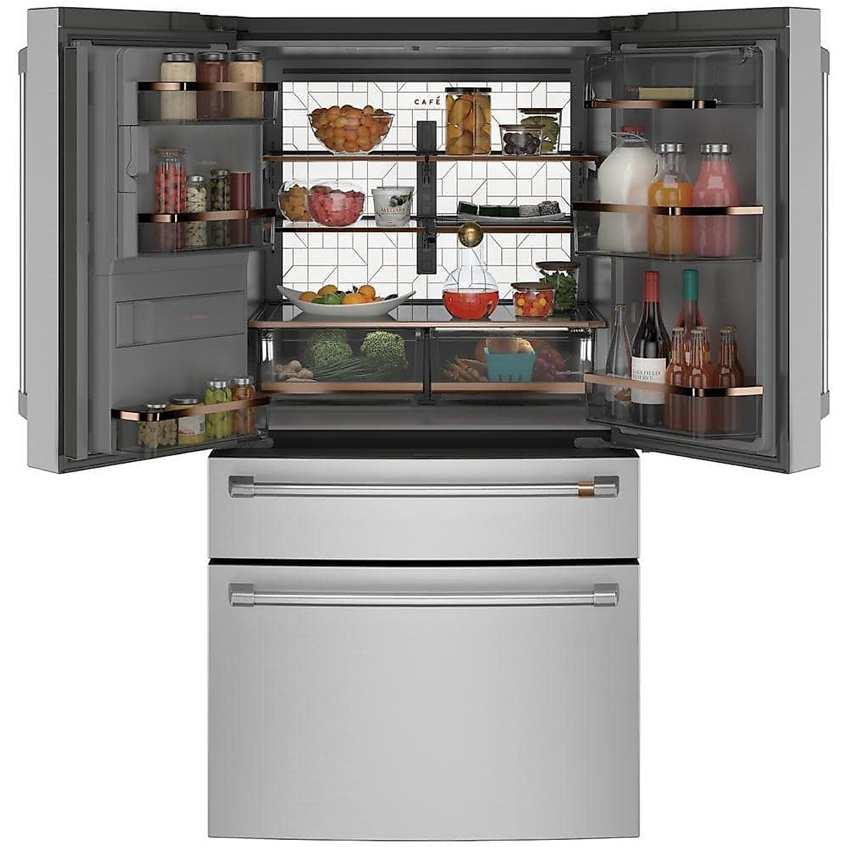 Cafe CVE28DP2NS1 27.6 Cu.Ft. Stainless 4-Door French Door Refrigerator Title