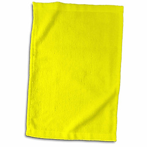 3D Rose Bright Electric Lemon-Vibrant Neon Light Sunny Yellow-Plain Simple Solid Color Towel, 15" x 22", Multicolor