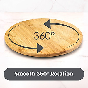 TB Home 14” Bamboo Lazy Susan Organizer for Kitchen, Turntable for Cabinet, Table or Pantry